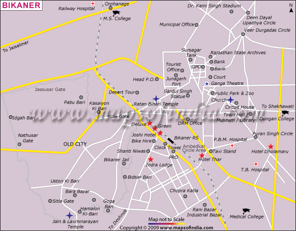 Bikaner Location Map, Where is Bikaner