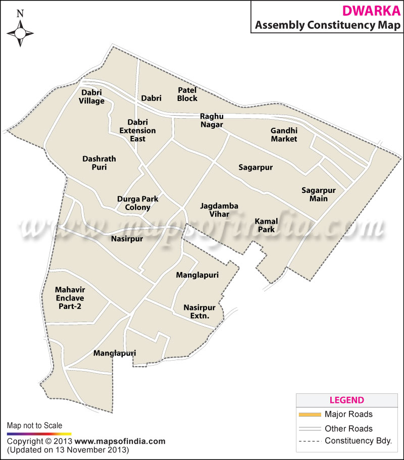 Dwarka Assembly (Vidhan Sabha) Election Results 2015, Constituency Map ...