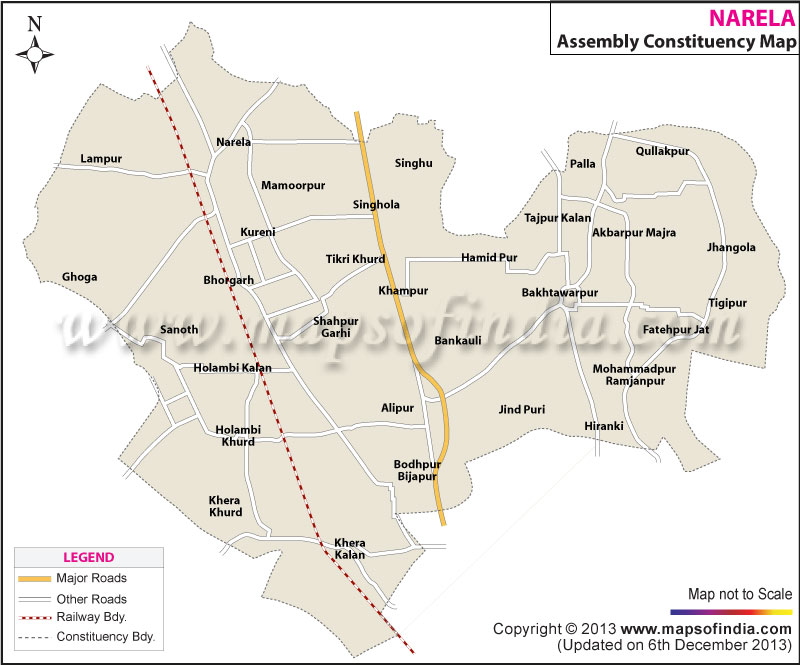 Narela Assembly (Vidhan Sabha) Election Results 2015, Constituency Map ...