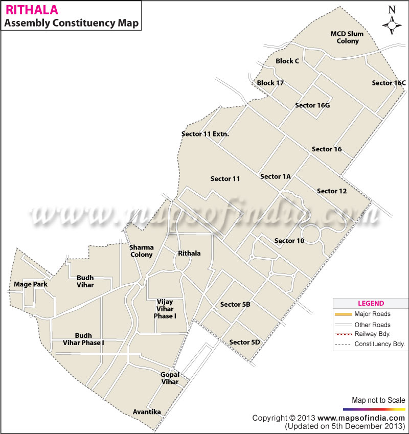 Rithala Assembly (Vidhan Sabha) Election Results 2015, Constituency Map ...