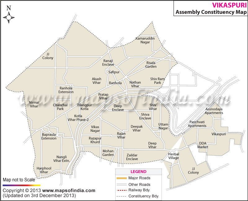 Vikaspuri Assembly (Vidhan Sabha) Election Results 2015, Constituency Map, Candidate List