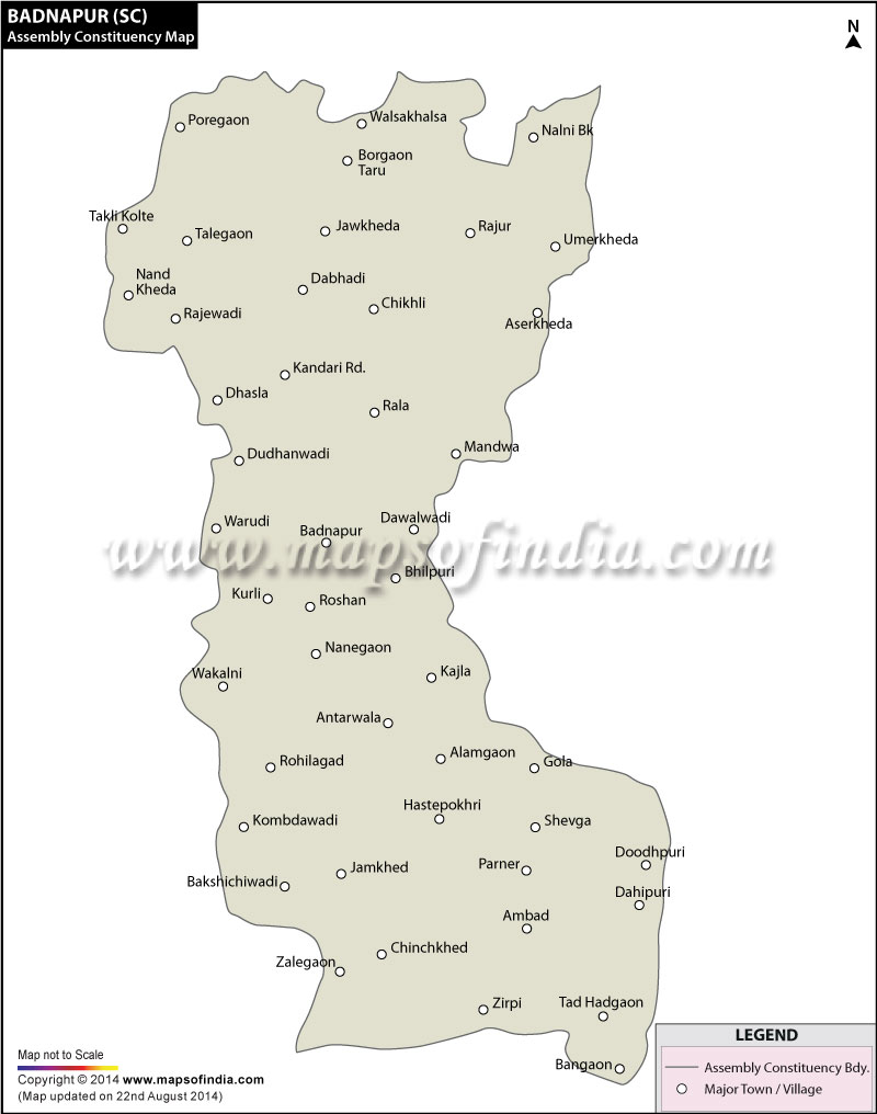 Badnapur Assembly (Vidhan Sabha) Constituency Map and Election Results
