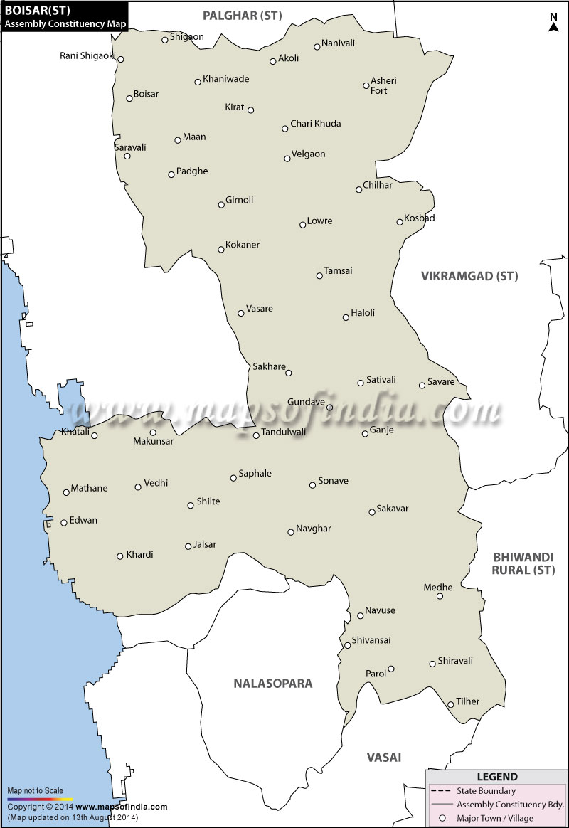 Boisar Assembly (Vidhan Sabha) Constituency Map and Election Results