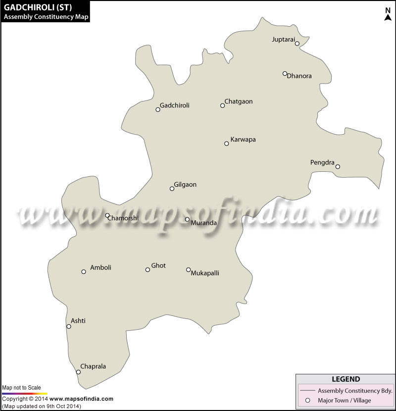 Gadchiroli Assembly (Vidhan Sabha) Constituency Map and Election Results