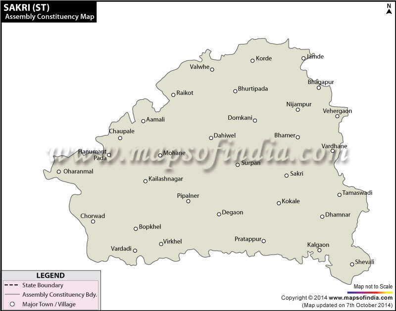 Sakri Assembly (Vidhan Sabha) Constituency Map and Election Results