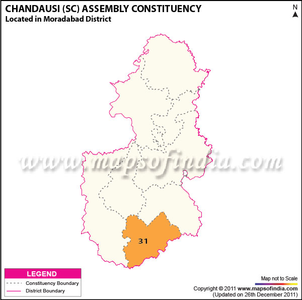 Chandausi (SC) Vidhan Sabha Constituency Map | Chandausi (SC) Election ...
