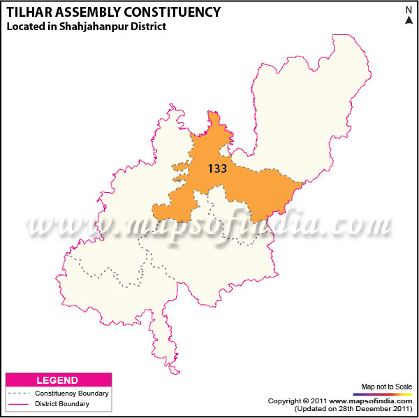 Tilhar Vidhan Sabha Constituency Map | Tilhar Election Result 2022 ...