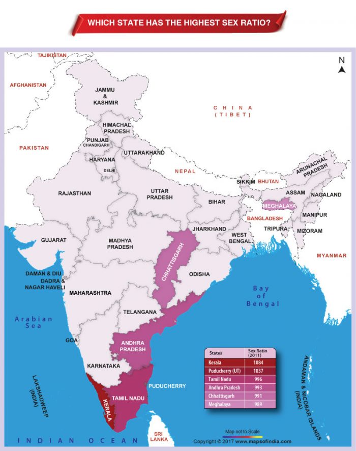 Which State Has The Highest Sex Ratio In India Answers