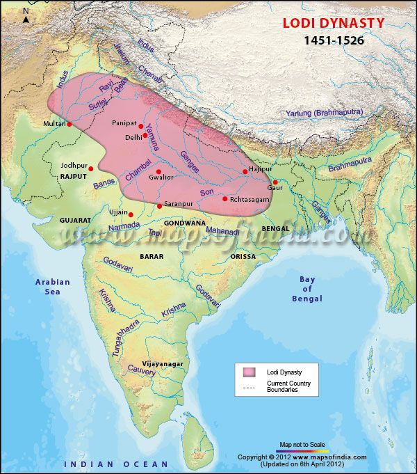 MAP:End of the Delhi Sultanate