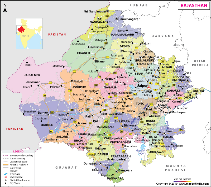 Rajasthan Hd Map - The location map of rajasthan shows the exact ...