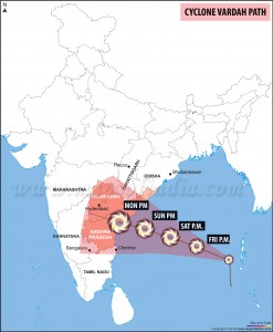 Cyclone Vardah Path Map and Updates | Map in News