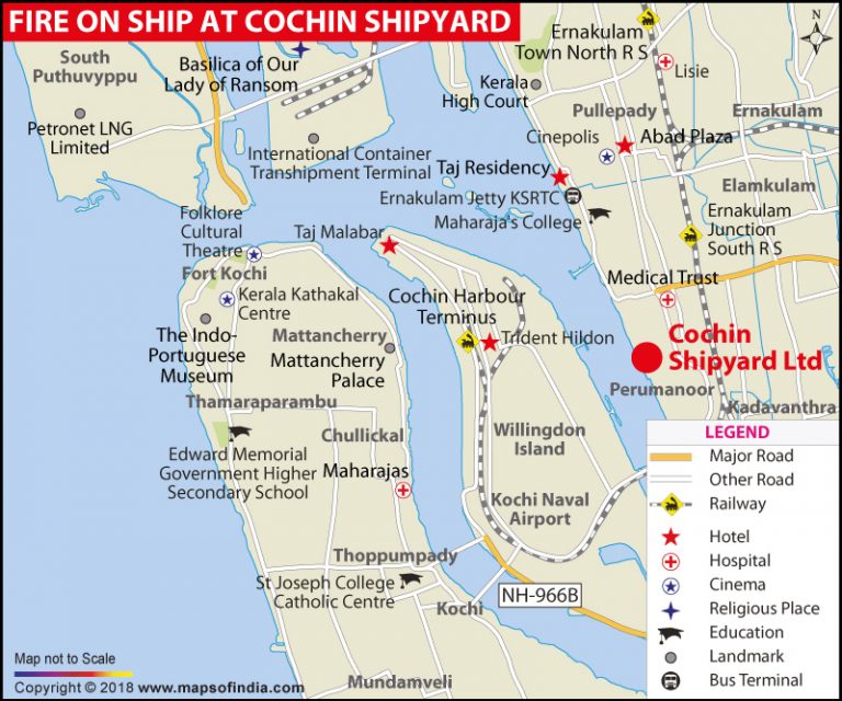 Cochin shipyard location map | Map in News