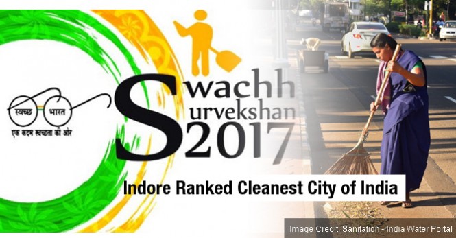 Swachh Survekshan 2017 : Indore got first position and become cleanest city of India - Government