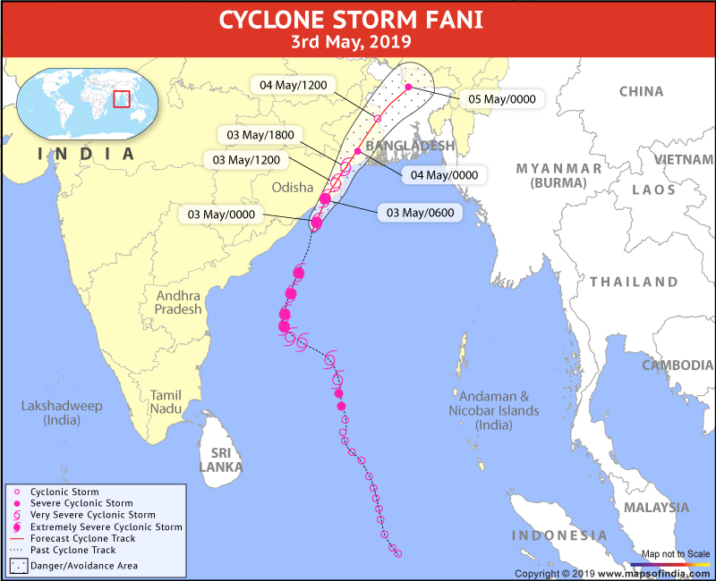 Cyclone Storm Fani Map | My India