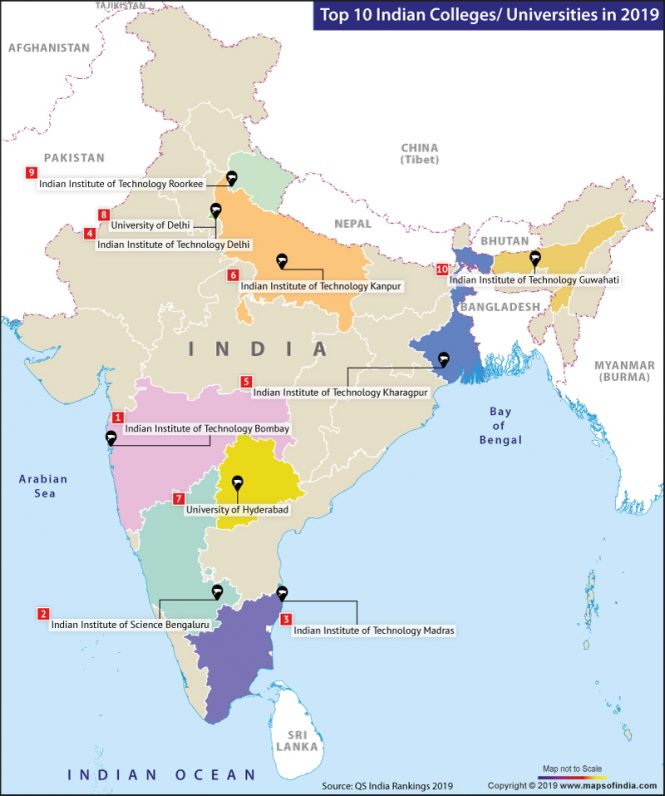 Top 10 Indian Universities in 2020 QS World University Rankings ...