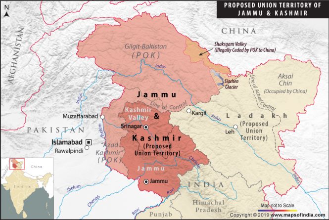 Maps of The Union Territories of Jammu & Kashmir and Ladakh (Proposed ...