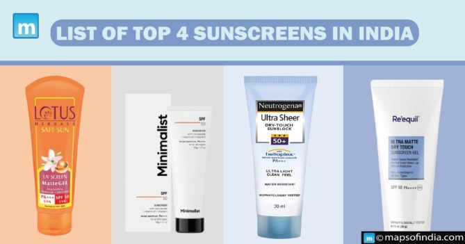 List of top 4 Sunscreens in India - Health