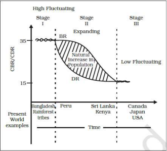 With the help of a neat and labeled diagram, explain the three stages ...