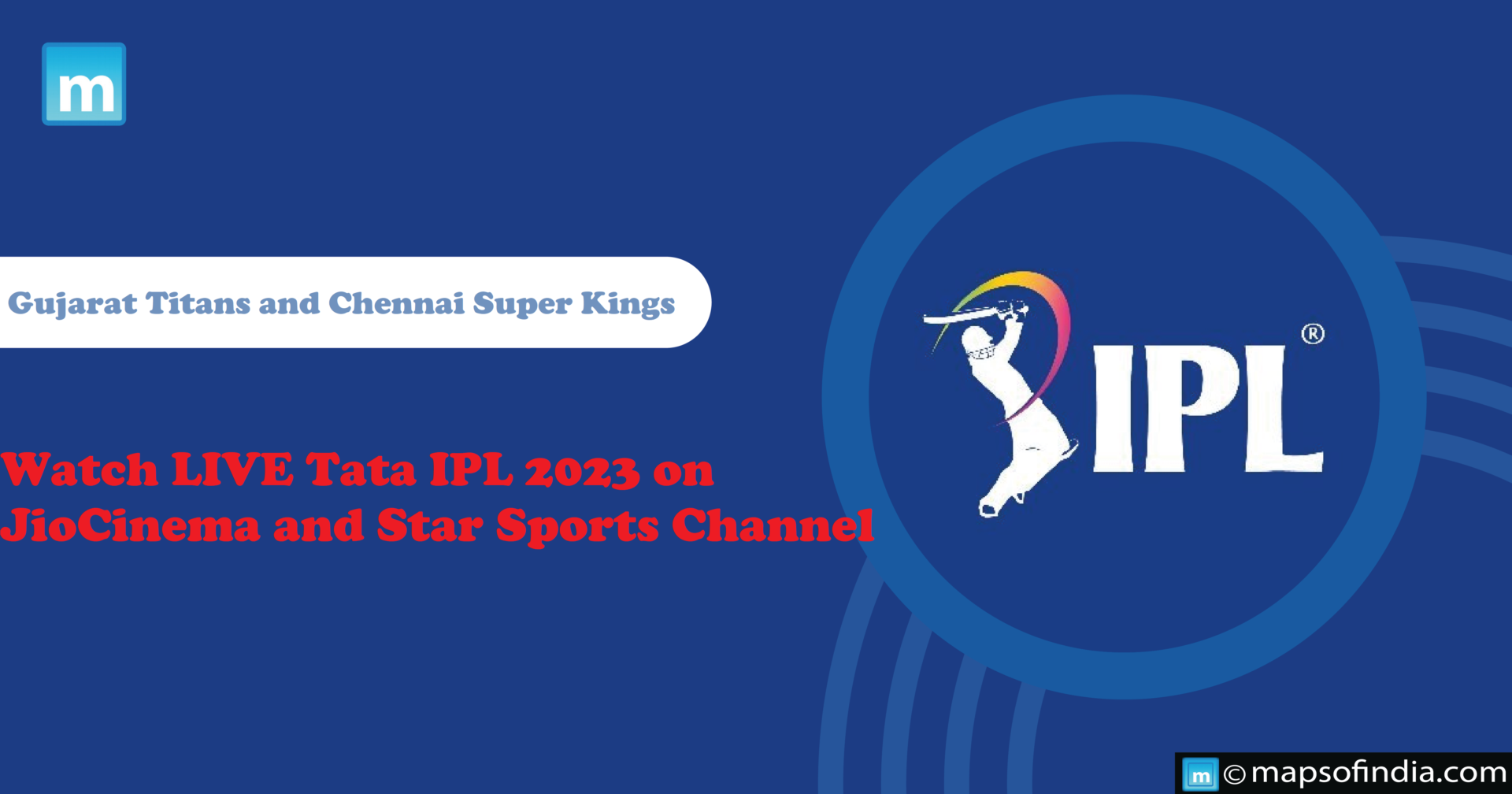 Watch Live Tata IPL 2023 GT vs CSK Cricket Match Streaming Online on JioCinema App and Star ...