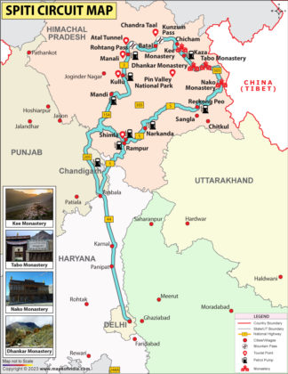 Spiti Circuit Car/Bike Road Trip from Delhi with Detailed Map