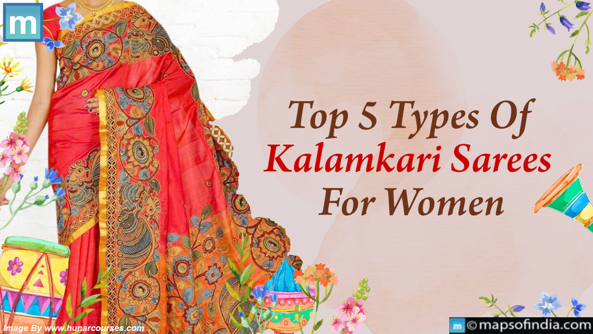 Top 5 Types Of Kalamkari Sarees For Women - Asia