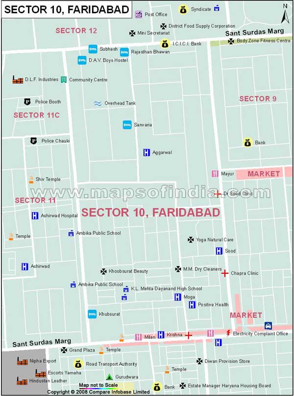 Sector 10 Locality Map, Faridabad
