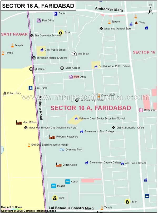 Sector 16a Locality Map, Faridabad