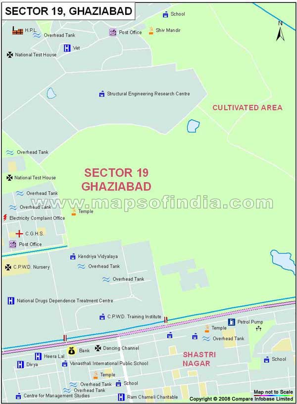 Ghaziabad sector 19 Locality Map, Ghaziabad