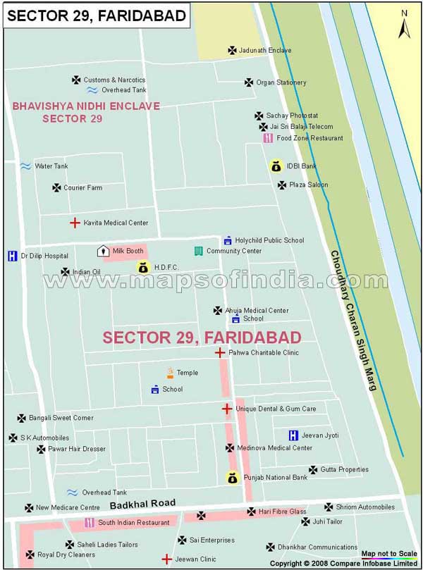Sector 29 Locality Map, Faridabad