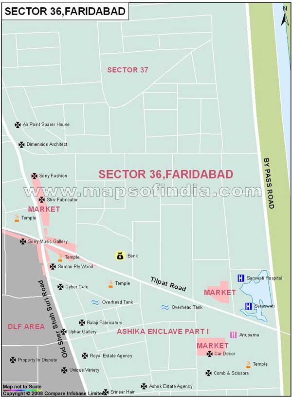 Sector 36 Locality Map, Faridabad