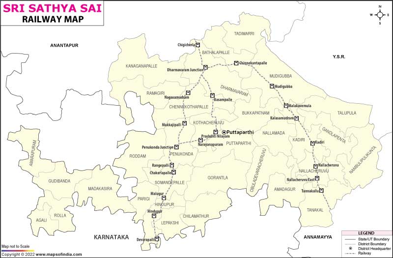 Sri Sathya Sai Railway Map