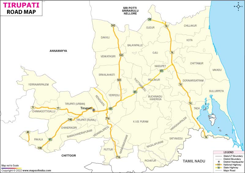 Tirupati Road Map