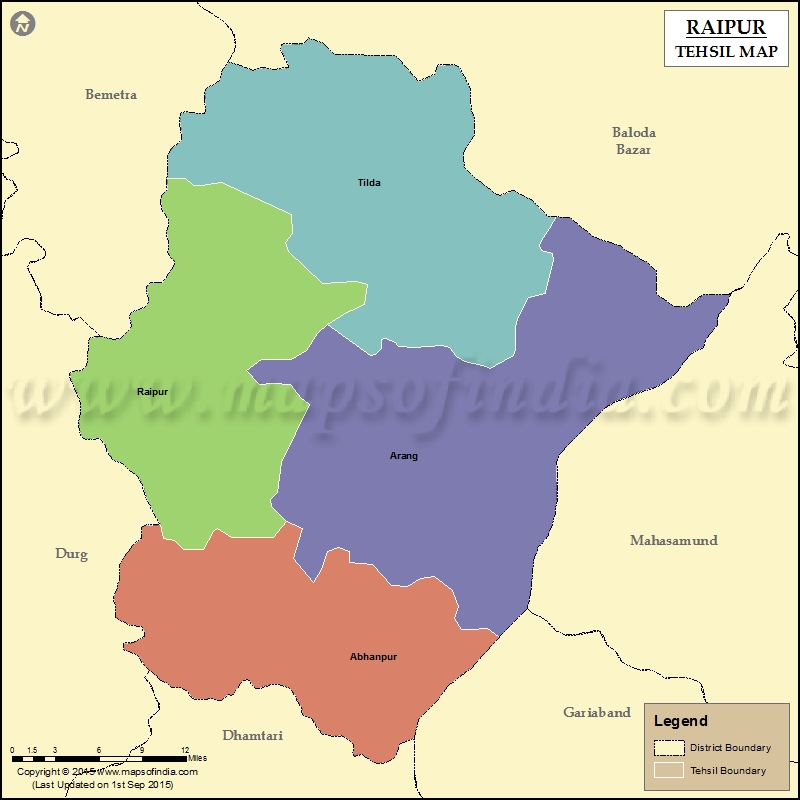 Raipur Tehsil Map Tehsils In Raipur