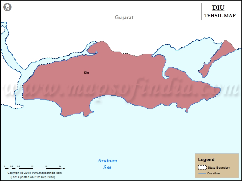 Diu Tehsil Map