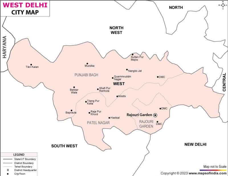 West-Delhi City Map
