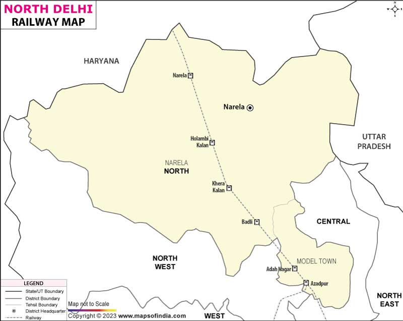 North Delhi Railway Map