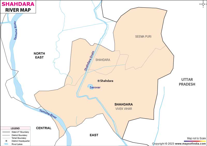 Shahdara River Map