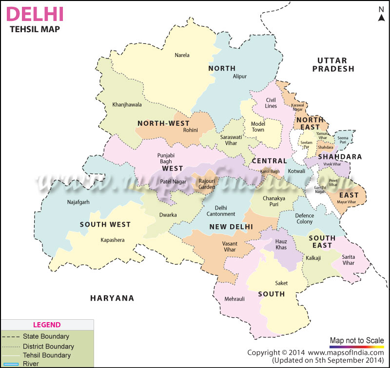 Delhi Tehsil Map Delhi Tehsil Map