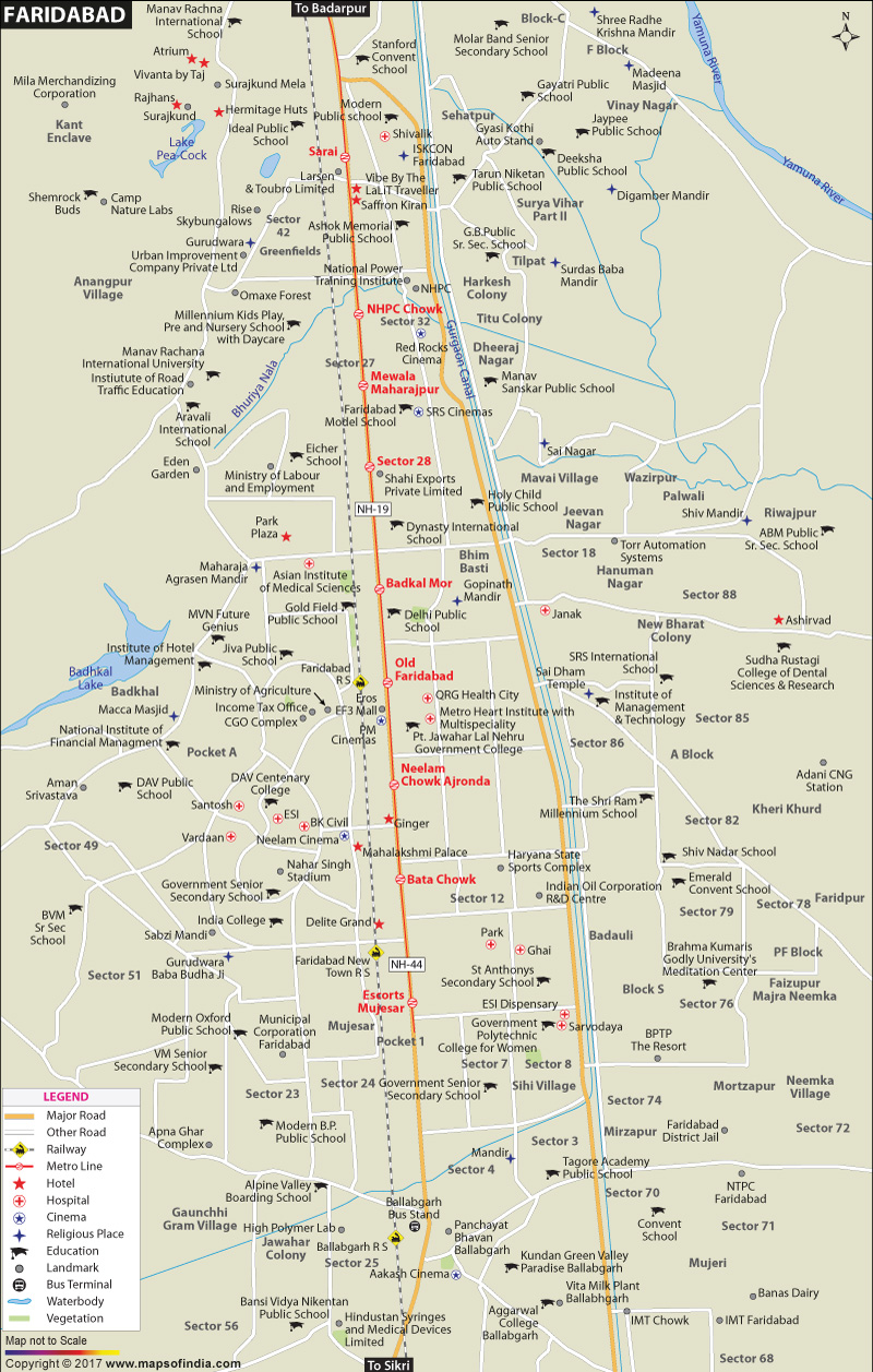 Faridabad City Map Faridabad City Map