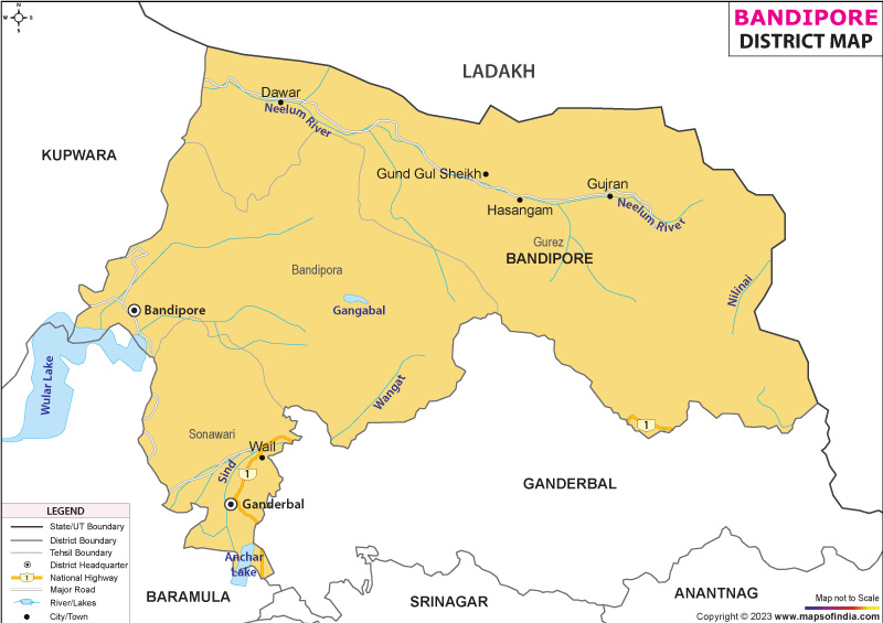 Bandipore District Map Bandipore District Map