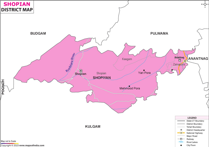 Shopiyan District Map