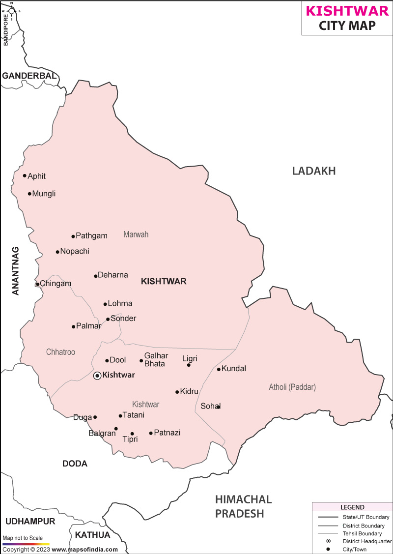 Kishtwar City Map