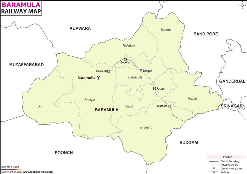 Baramula Railway Map