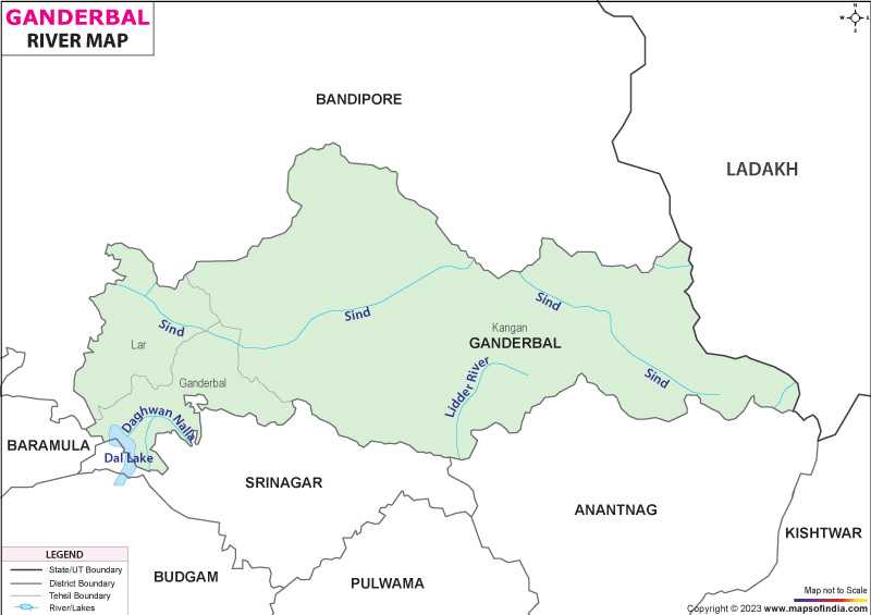 Gandebal River Map