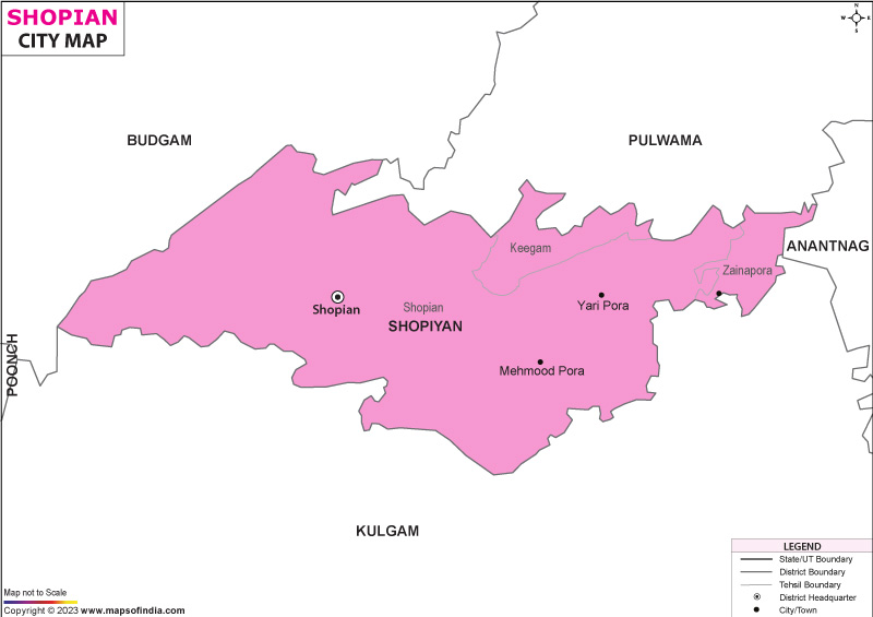 Shopiyan City Map