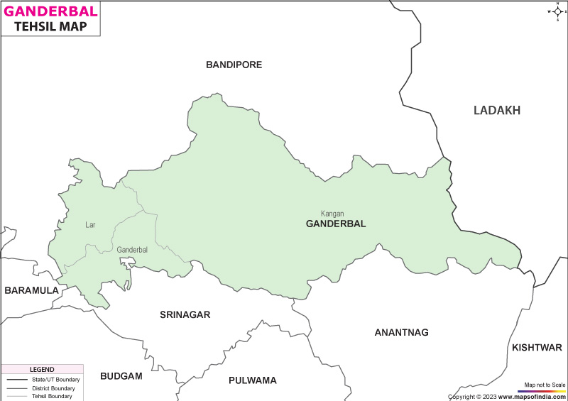 Ganderbal Tehsil Map