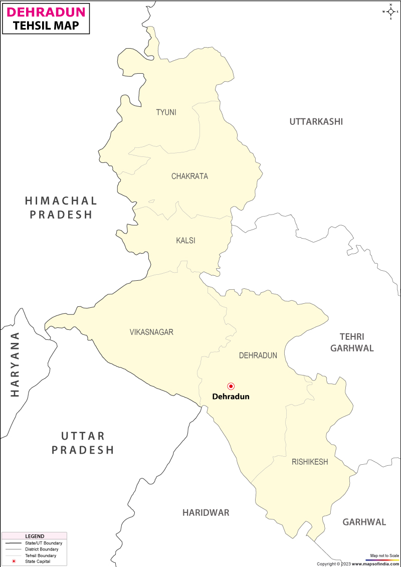 Dehradun Tehsil Map Dehradun Tehsils Dehradun Tehsil Map Dehradun Tehsils