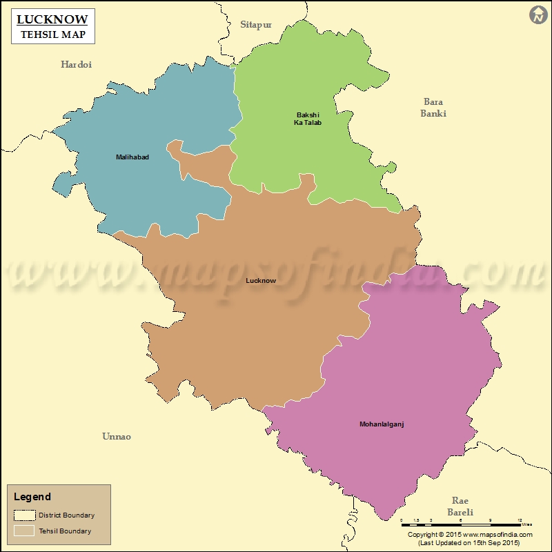 Lucknow Tehsil Map Lucknow Tehsil Map