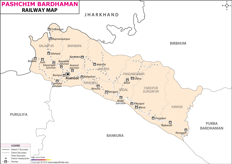 Pashchim-Bardhaman Railway Map