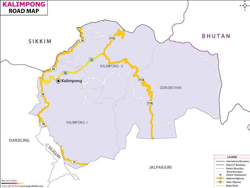 Kalimpong Road Map